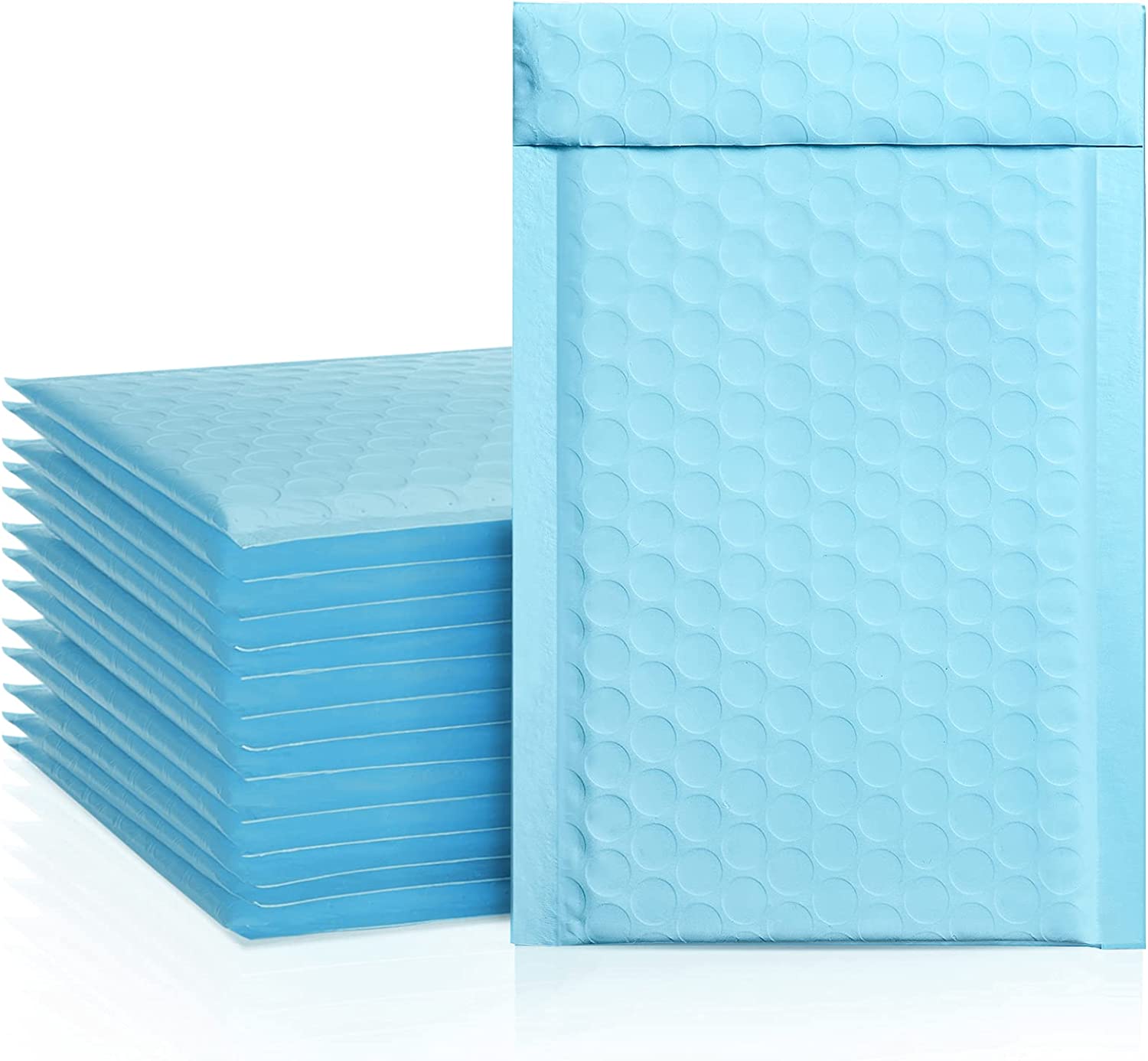 4x8 Bubble Mailer Padded Envelope #000 | Usable Size 4x7"| Light Blue ...